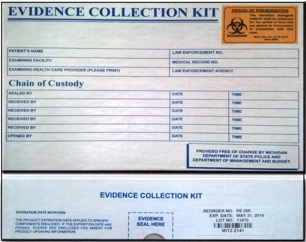 Photograph of a Rape Kit, from the Press Packet For The March 10, 2014 ...