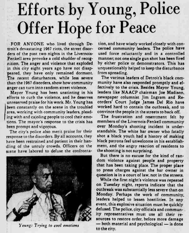 Efforts by Young, Police Offer Hope for Peace - article - july 31 1975 ...