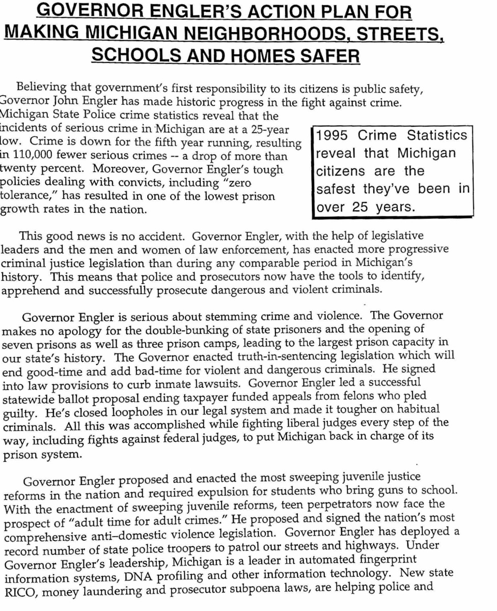 governor engler's action plan for making michigan neighborhoods ...